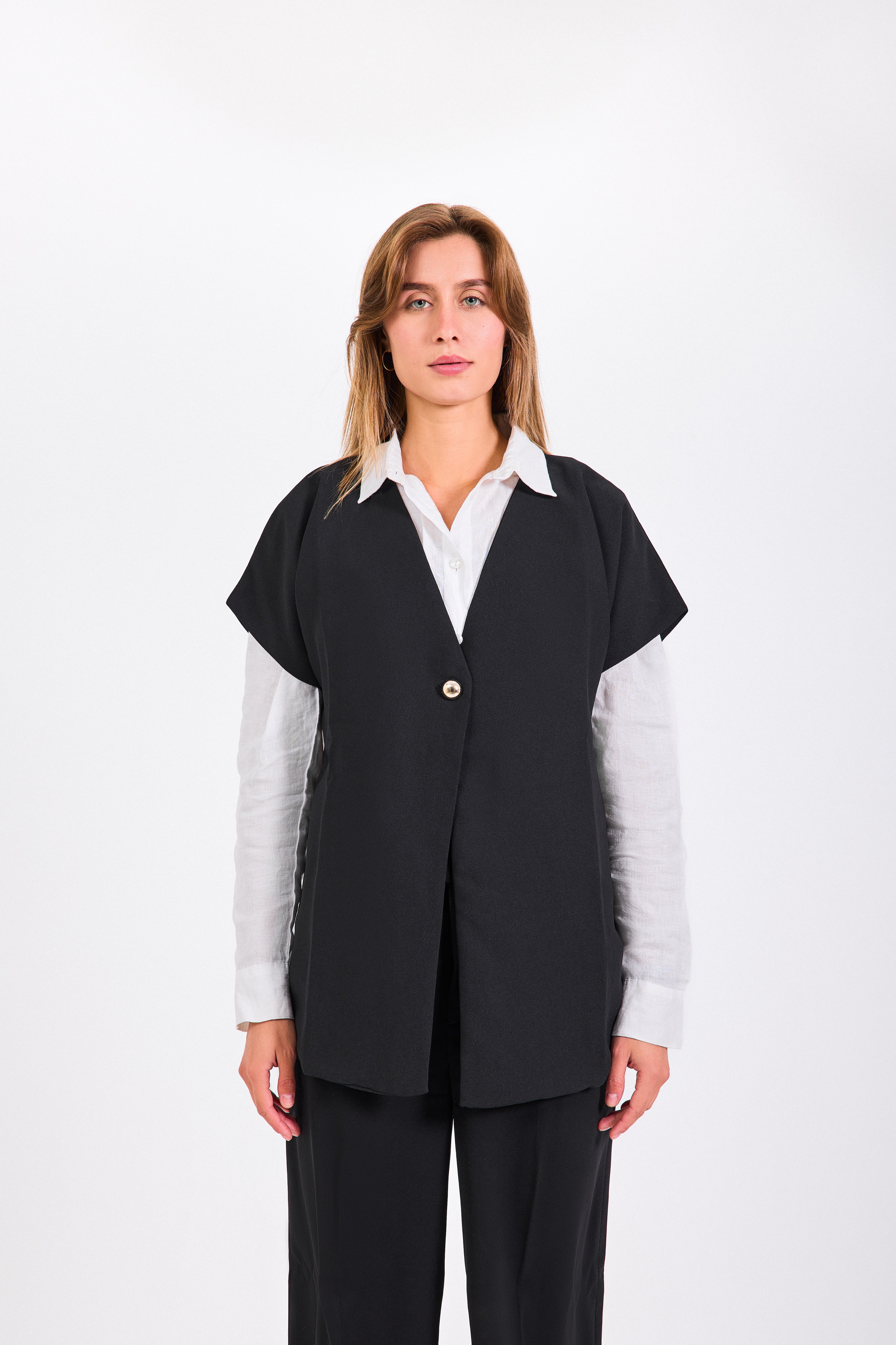 Black Classic Button Top – Nine to Five